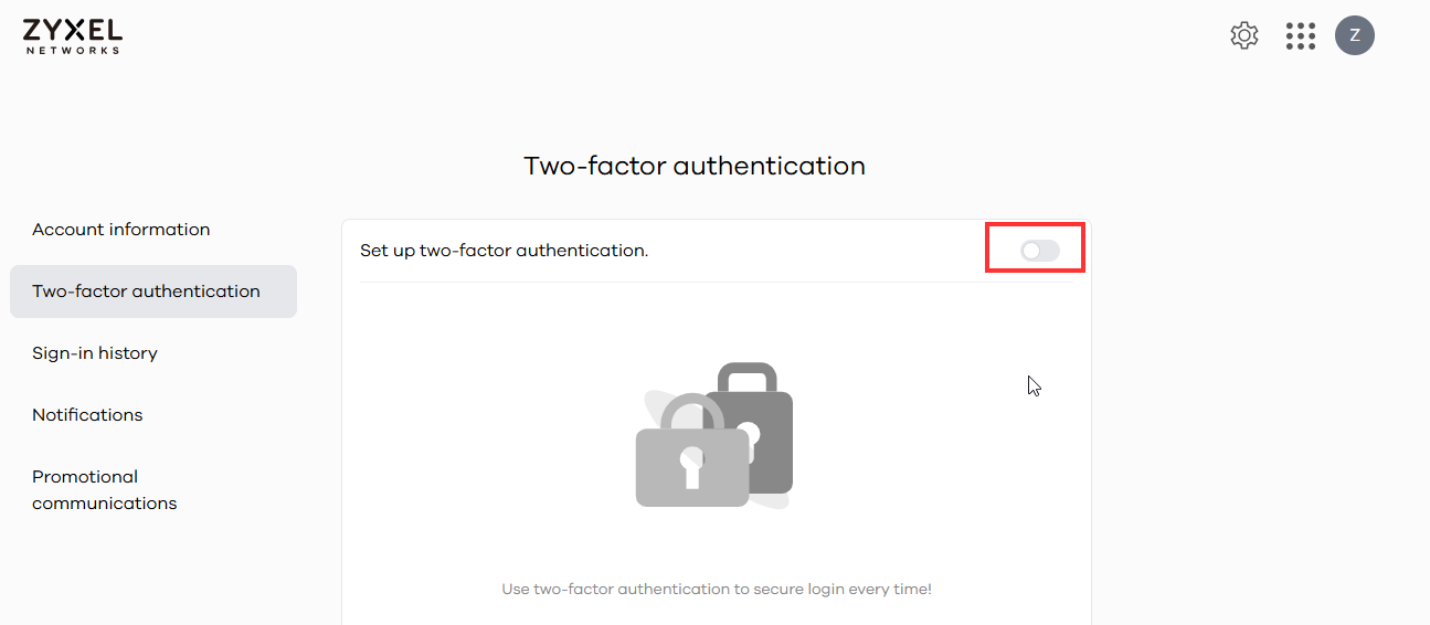 Zyxel Nebula - Configuring two-factor authentication (2FA) for access to your organization in ...