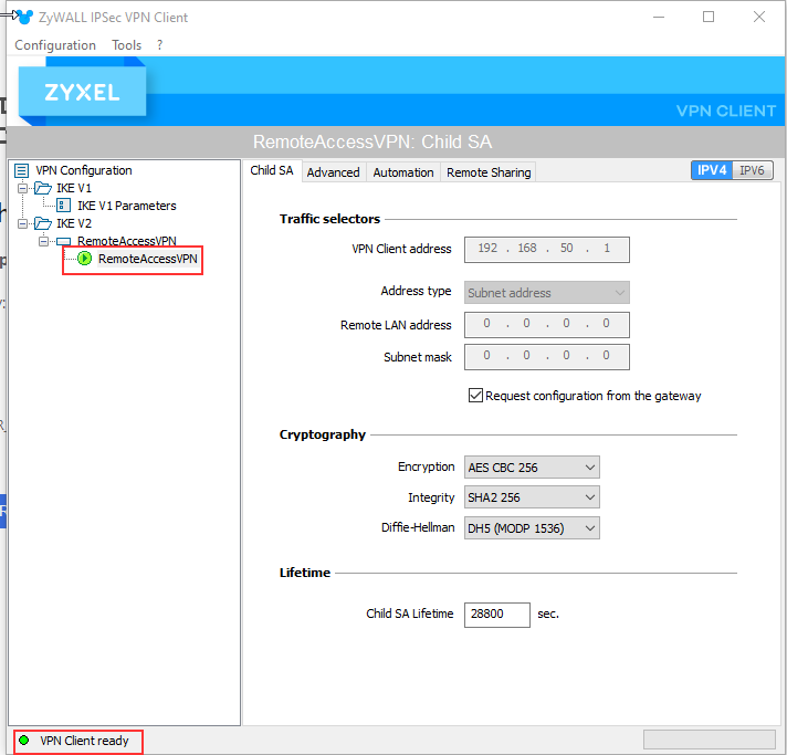 Zyxel Nebula Remote Access VPN - How to configure IKEv2 IPsec Remote ...