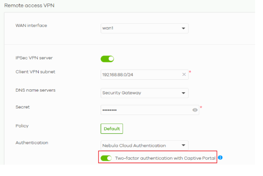 Nebula VPN - Configure 2FA-Authentication with Google Authenticator – Zyxel Support Campus USA