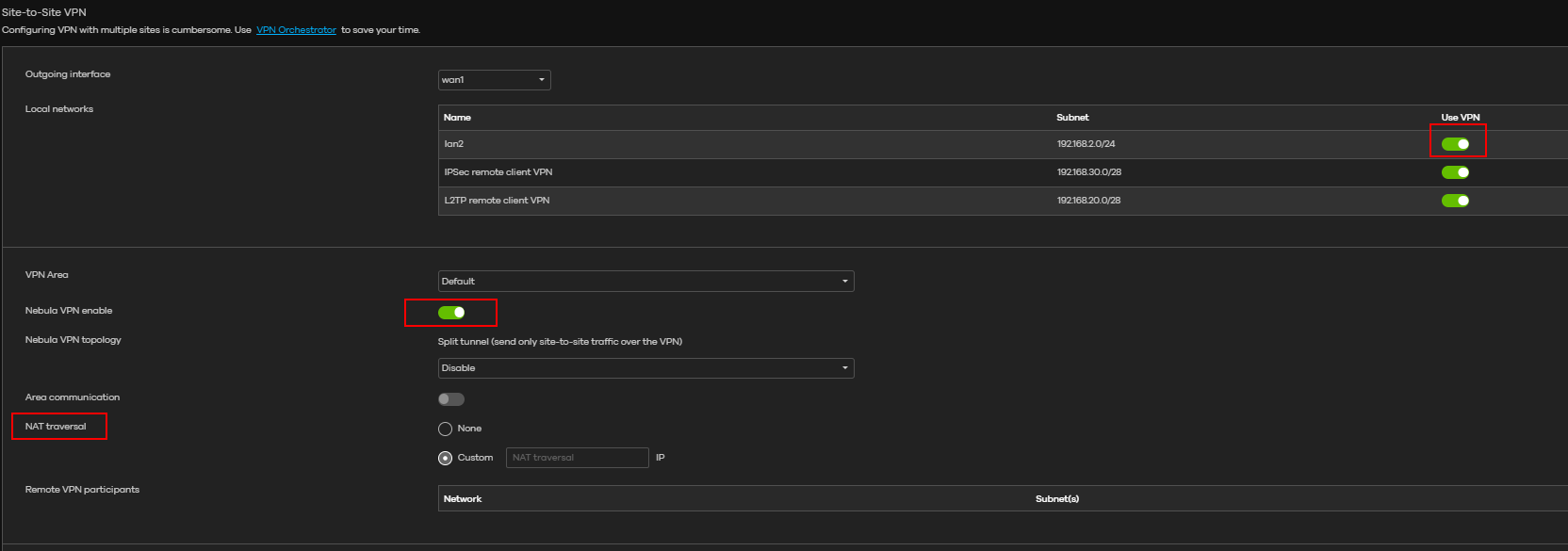 Nebula VPN - Configure Site-to-Site VPN in Nebula between two Nebula ...