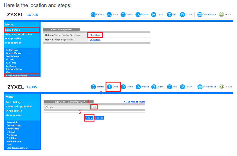 Nebula [Switch] - activate cloud-mode on GS1350 Series Switches – Zyxel ...