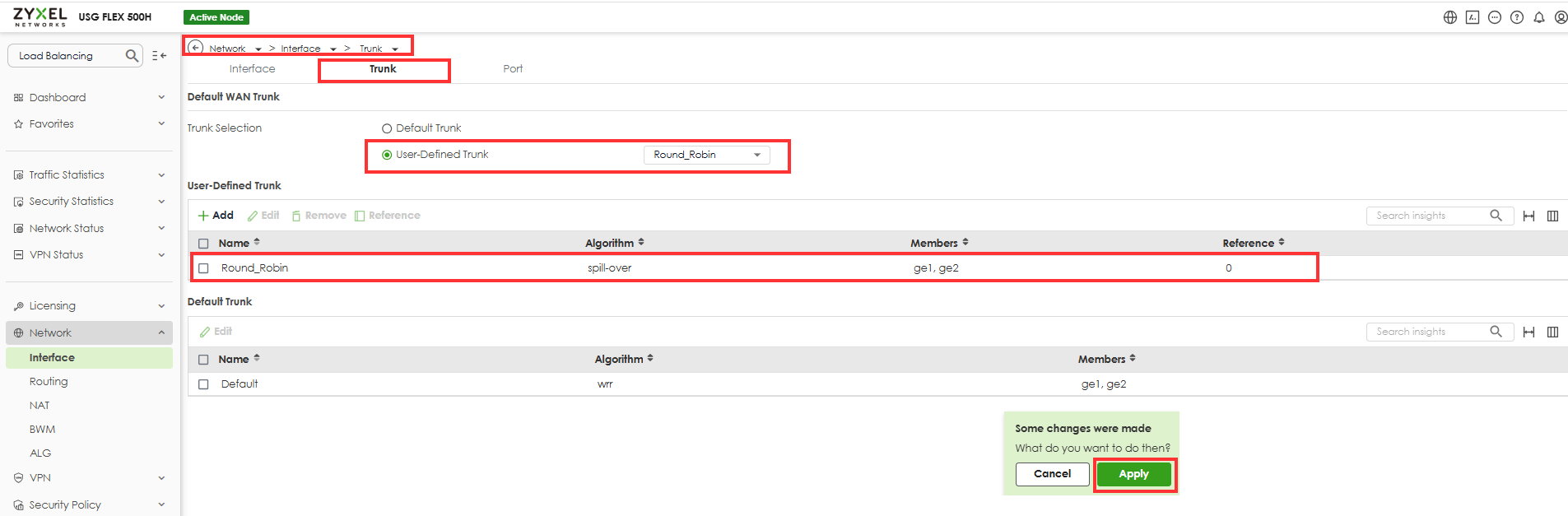 Zyxel USG FLEX H Series - WAN Trunk Load balancing for USG FLEX H ...