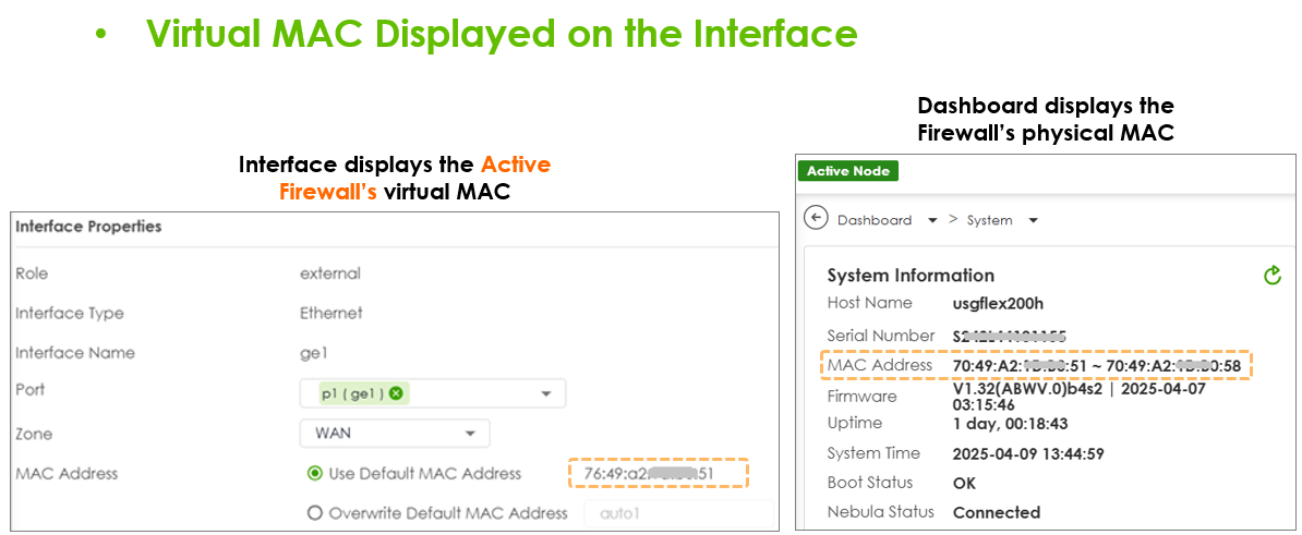 Zyxel USG FLEX H Series [HA] - Virtual MAC Address Setting (HA PRO) – Zyxel Support Campus USA