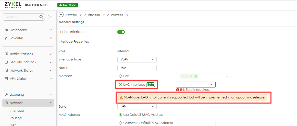 [FAQE] USG FLEX H Series VLAN Assignment to LAG Interface [uOS 1.32 ...