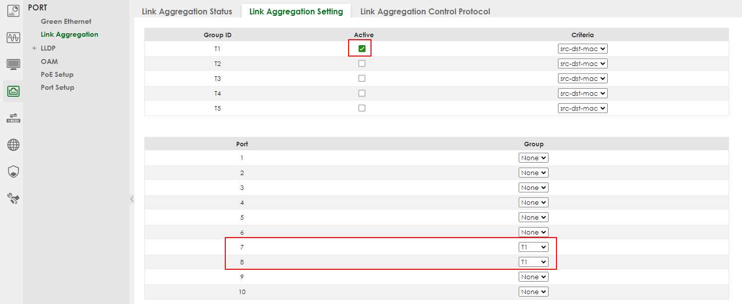 Switching - Configure Link Aggregation [Static/LACP] – Zyxel Support ...